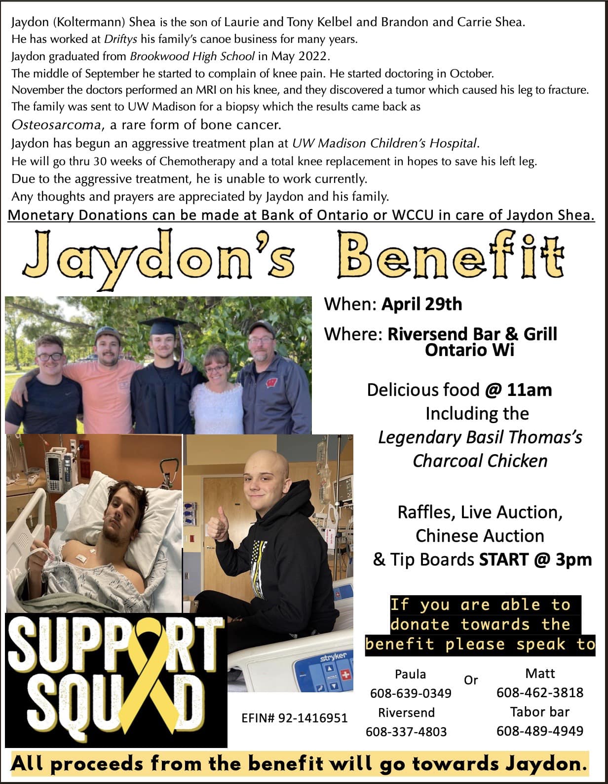 Jaydon Shea Benefit - 95-7 THE ROCK